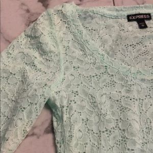 Express | Tops | Express Lace Mint Green Top | Poshmark